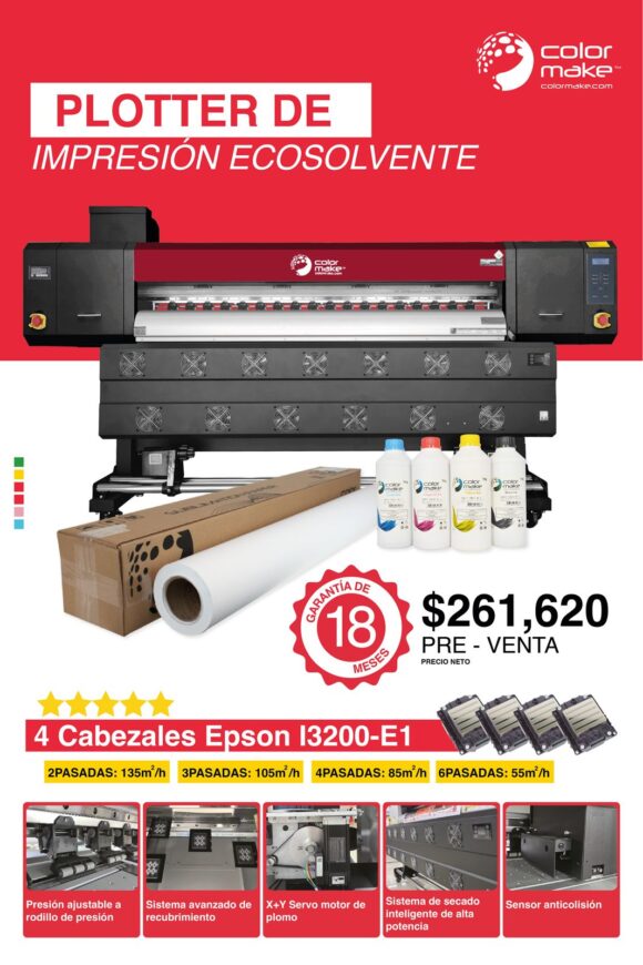 Plotter de Impresión Eco Solvente 4 Cabezales - CPS México