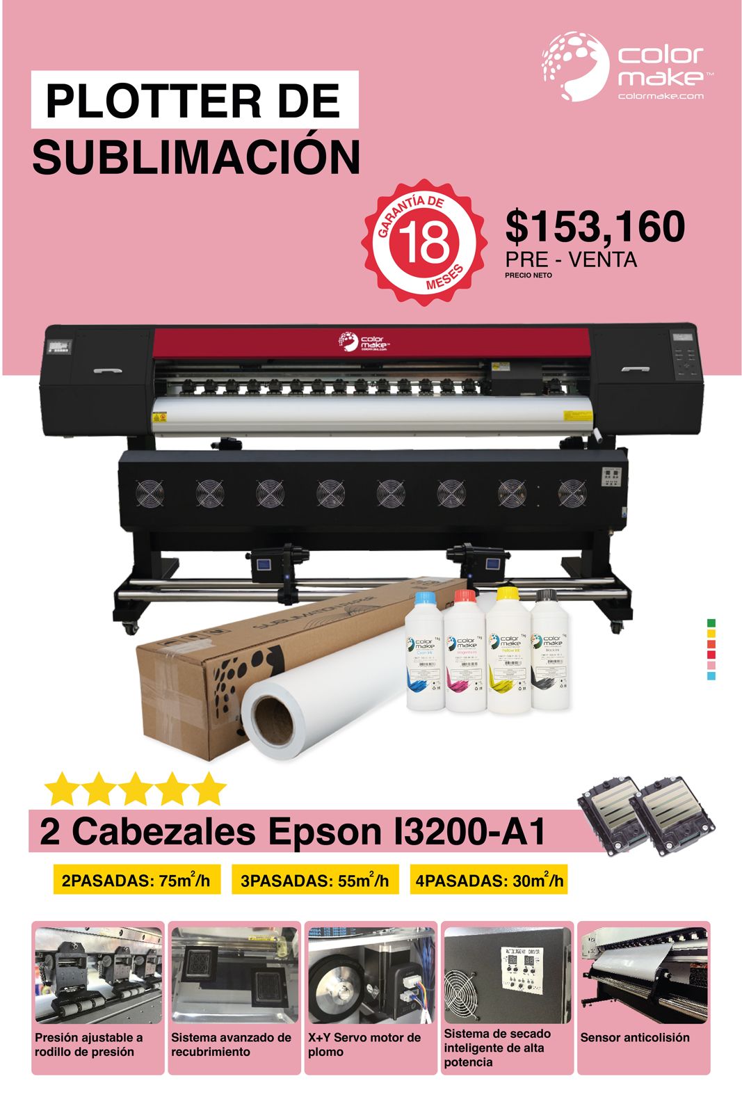 Plotter de Impresión para Sublimar 2 Cabezales - CPS México